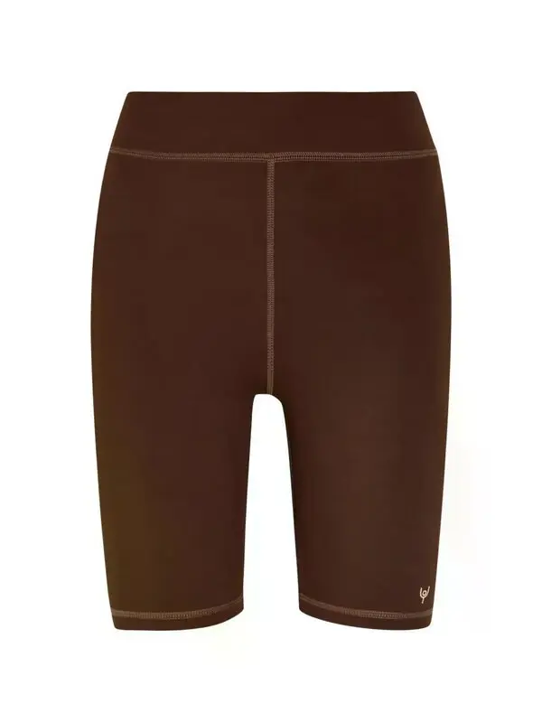 NOW YOU LIVE High-waisted Logo-print Shorts - Brown