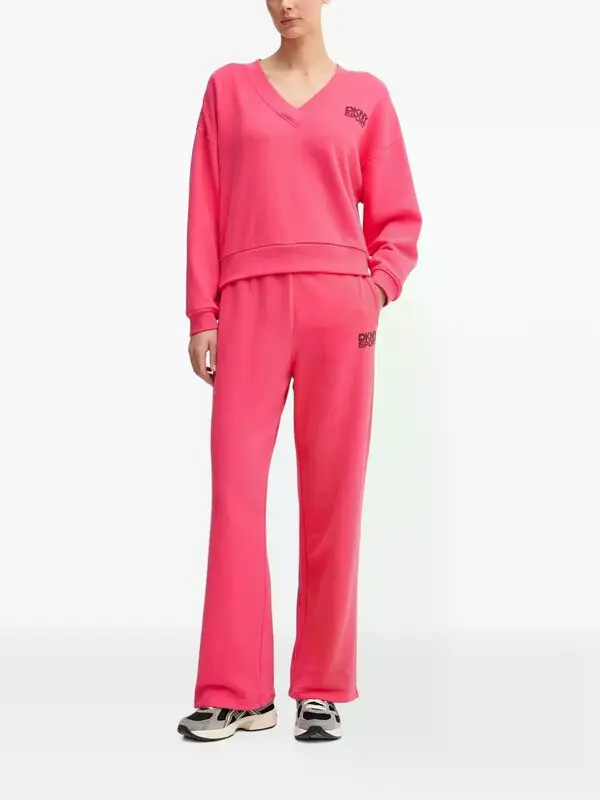 Dkny Logo-embellished V-neck Sweater