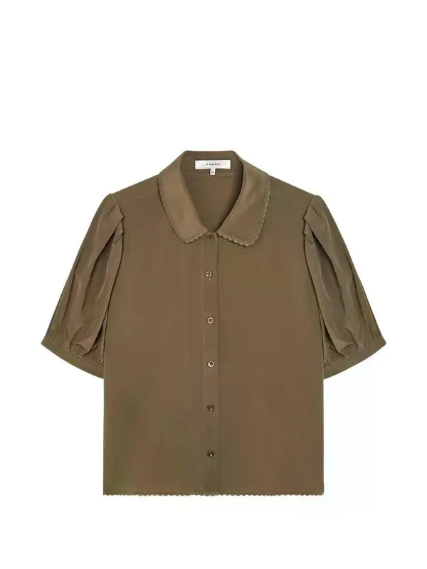 FRAME Scallop-trim Puff-sleeve Shirt