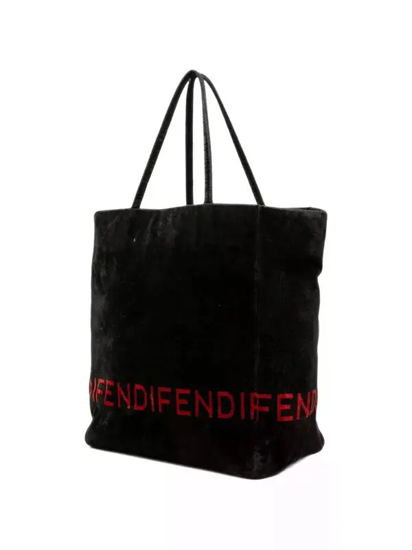 Fendi 20th Century Velour Logo Tote Bag