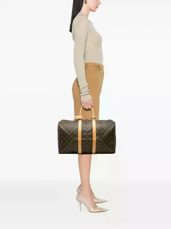 LOUIS VUITTON 2003 Monogram Keepall 45 Travel Bag - Brown