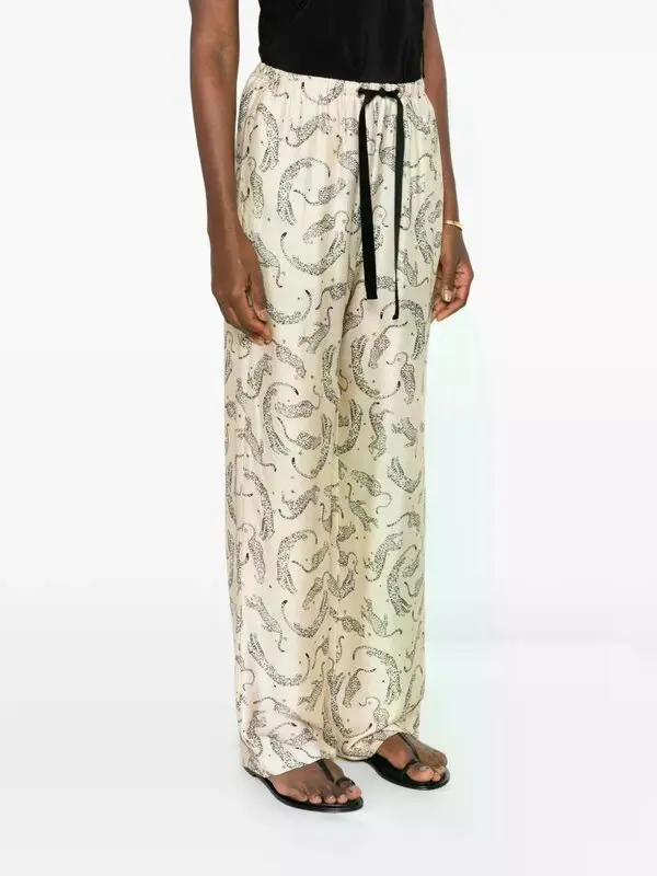 FORTE_FORTE Leopard-print Drawstring Palazzo Pants