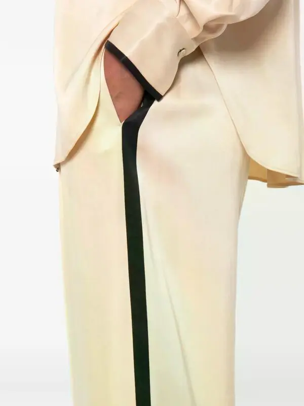 FORTE_FORTE Side-stripe Wide-leg Trousers