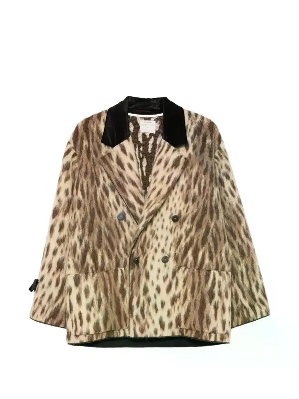FORTE_FORTE Leopard-print Double-breasted Coat - Neutrals