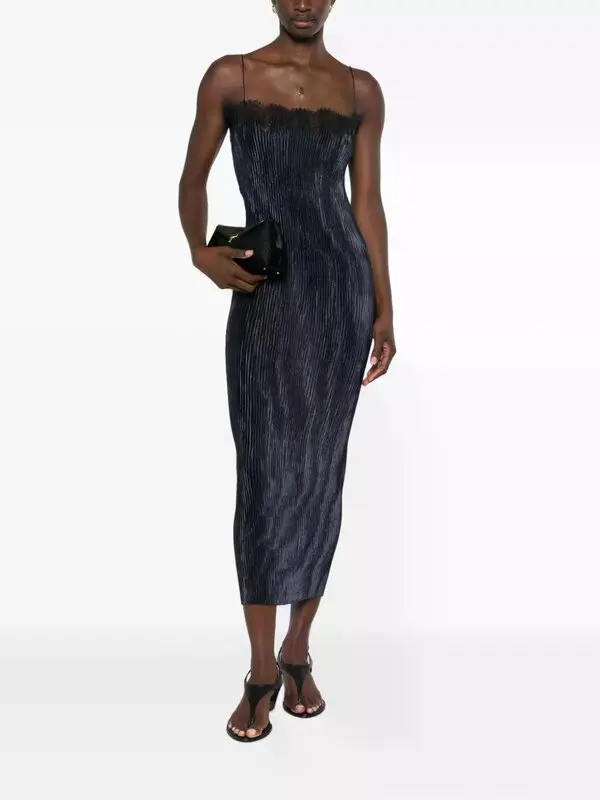 FFORME Lace-trim Plissé Dress
