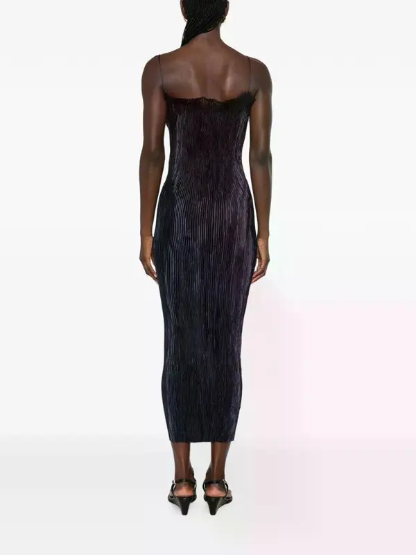 FFORME Lace-trim Plissé Dress