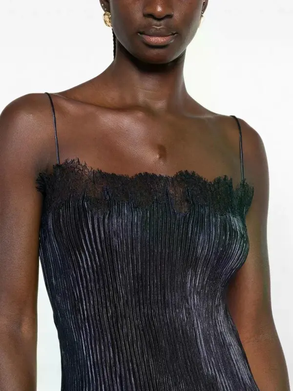 FFORME Lace-trim Plissé Dress