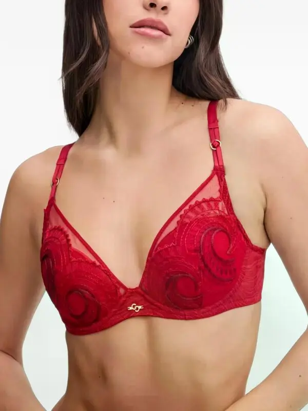 Chantelle Detail-embroidered Bra - Red