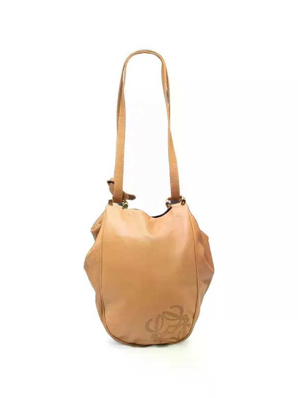 Loewe 2000-2010 Nappa Anagram Shoulder Bag - Brown