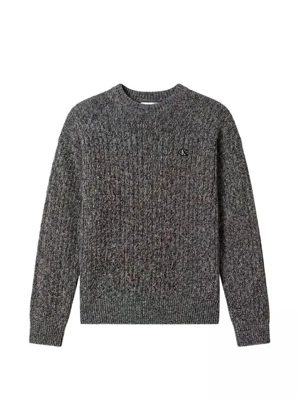 Calvin Klein Logo-patch Marl-knit Sweater