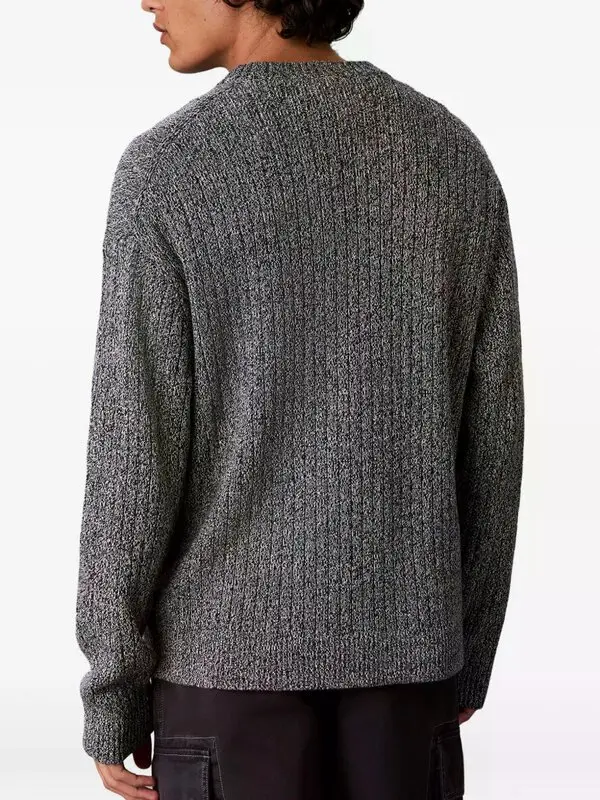 Calvin Klein Logo-patch Marl-knit Sweater