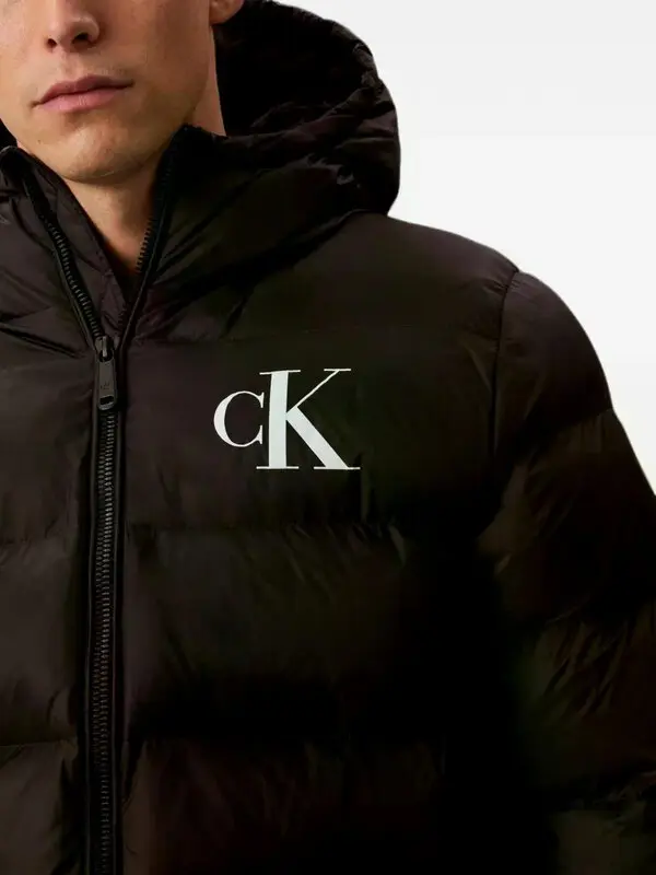 Calvin Klein Print Puffer Jacket - Black