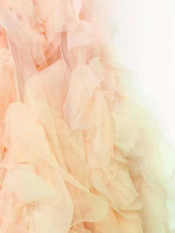 Marchesa Strapless Tulle Degrade Layered Dramatic Ballgown