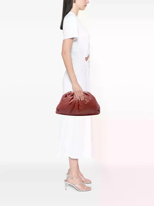 Bottega Veneta Lambskin The Pouch Clutch Bag - Red