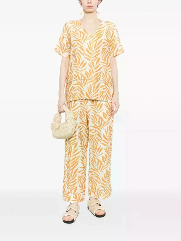 BAMBAH Naira Set With Leaf Print