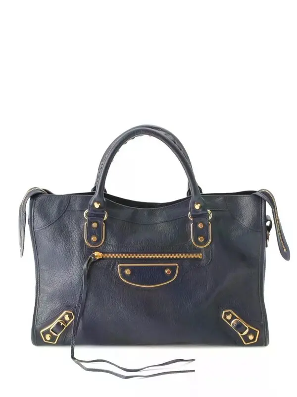 Balenciaga Metallic Edge City Satchel - Blue