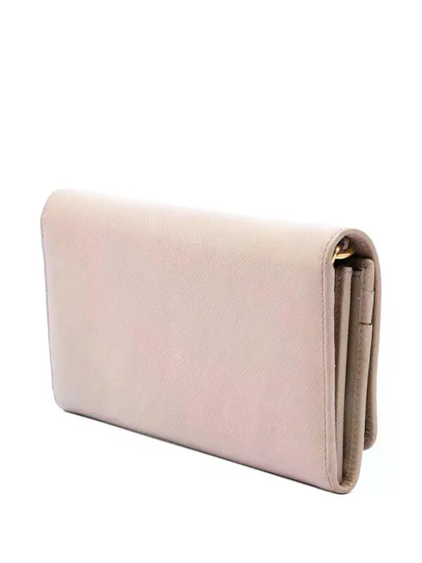 Prada 2010-2026 Saffiano Wallet On Chain Crossbody Bag - Neutrals