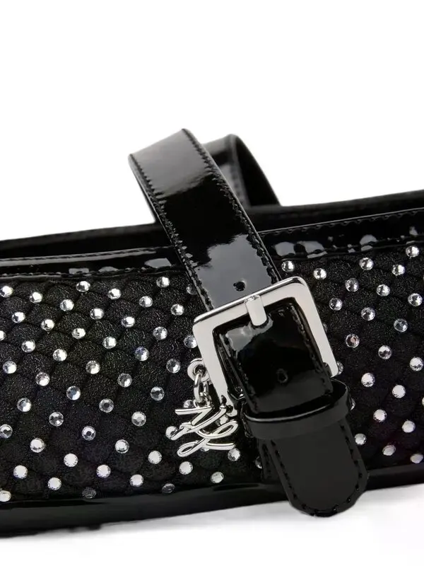 Karl Lagerfeld Karo Crystal-embellished Ballet Flats