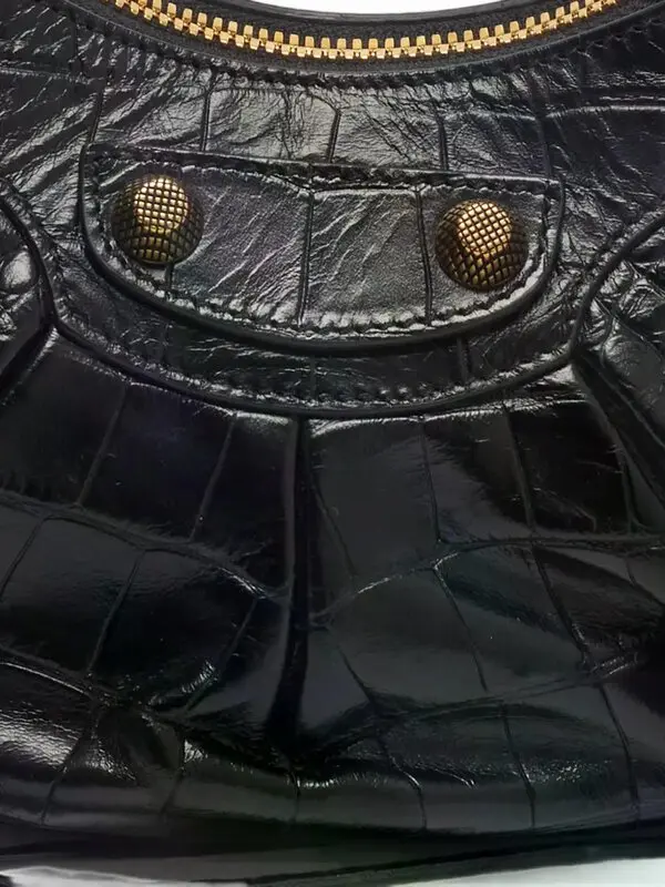 Balenciaga Xs Le Cagole Crocodile-effect Shoulder Bag