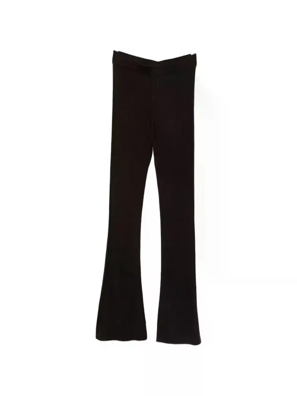 Eric Bompard Rib-knit High-waisted Palazzo Pants