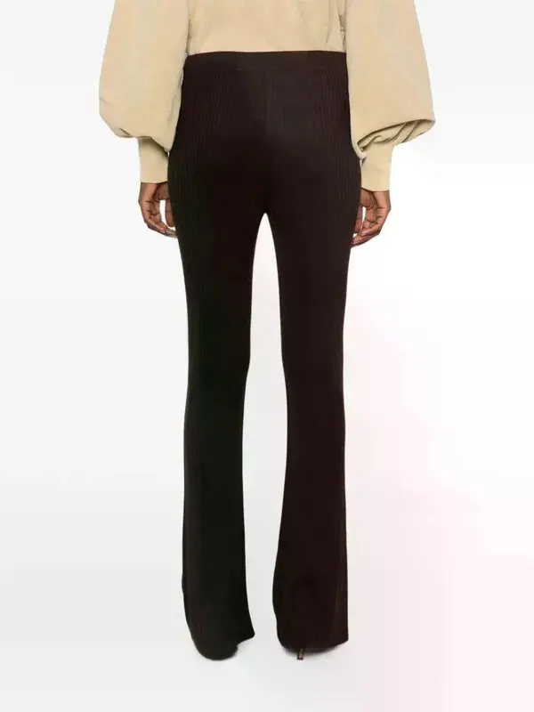 Eric Bompard Rib-knit High-waisted Palazzo Pants