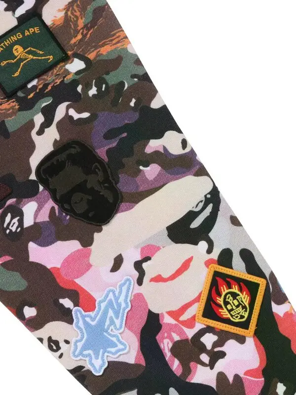 A BATHING APE Hybrid Camo Multi-badge Shark Hoodie
