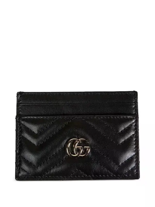 Gucci Gg Marmont Matelassé Card Case - Black