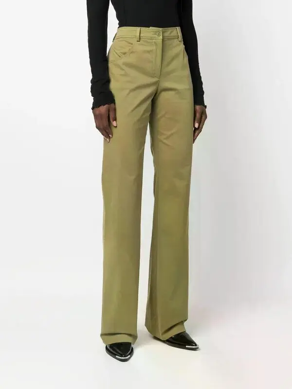 Alberta Ferretti High-waisted Straight-leg Trousers