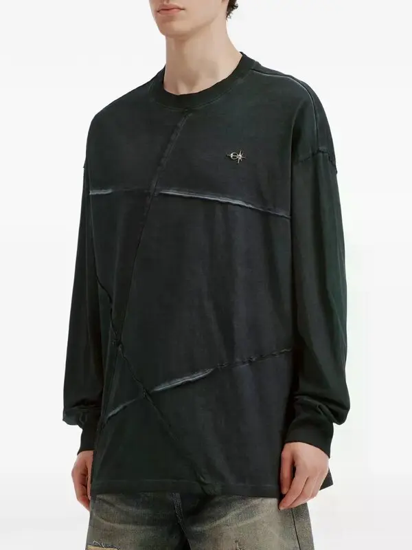 FIVE CM Exposed-seam Logo-plaque Long-sleeved T-shirt