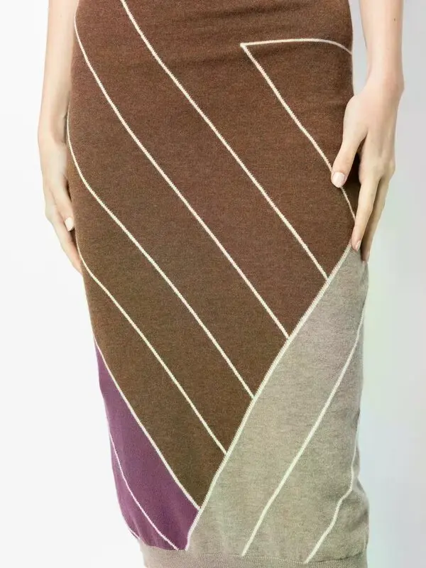 Stella McCartney Knitted Geometric-pattern Skirt