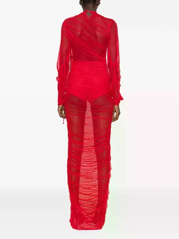 ATU BODY COUTURE Ruched Bead-embellished Maxi Dress