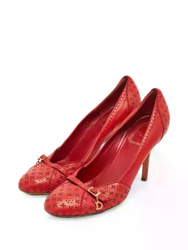 Dior Floral Perforated Buckle Detail Pumps