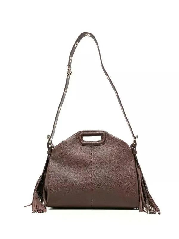 Maje Miss M Fringe-detail Leather Tote Bag - Brown