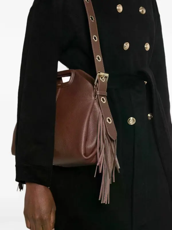 Maje Miss M Fringe-detail Leather Tote Bag - Brown