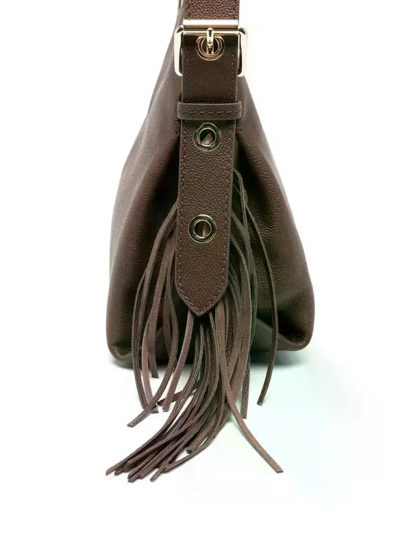 Maje Miss M Fringe-detail Leather Tote Bag - Brown