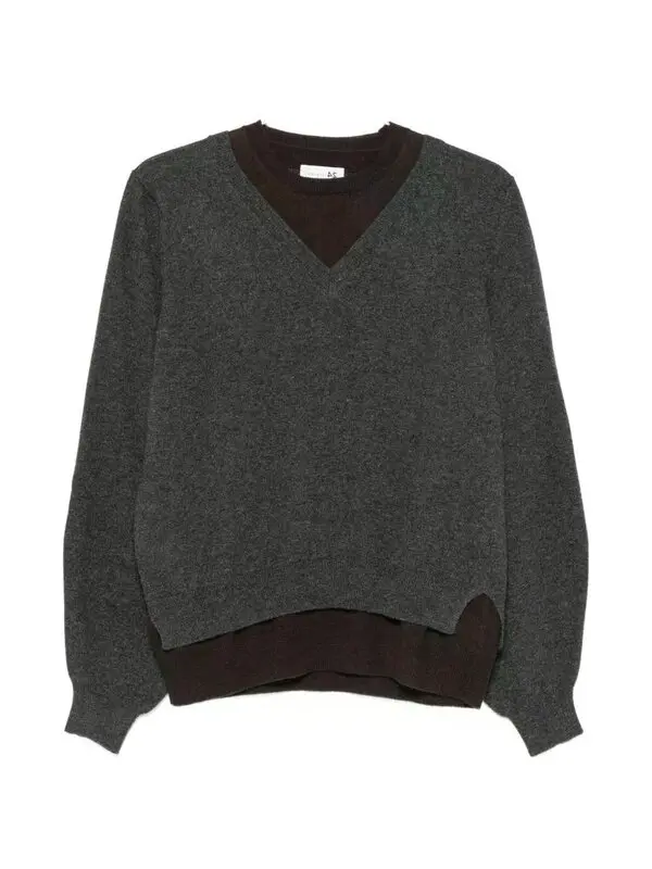 MANZONI 24 Layered V-neck Sweater - Grey