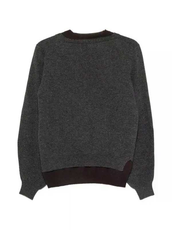 MANZONI 24 Layered V-neck Sweater - Grey