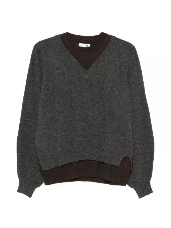 MANZONI 24 Layered V-neck Sweater - Grey