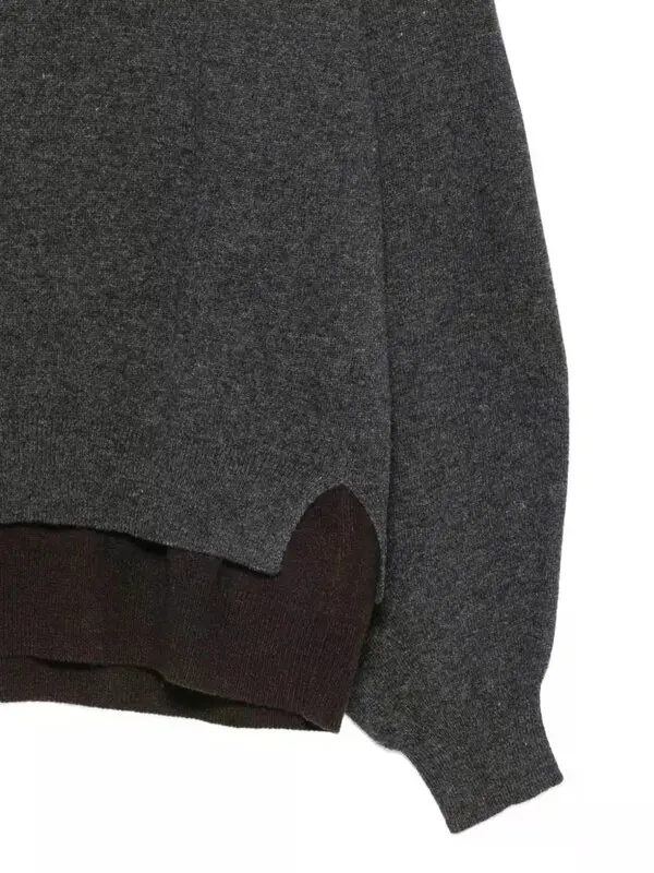 MANZONI 24 Layered V-neck Sweater - Grey