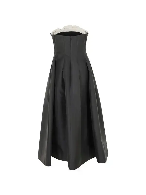 Alberta Ferretti Maxi Ruffled-trim Strapless Dress