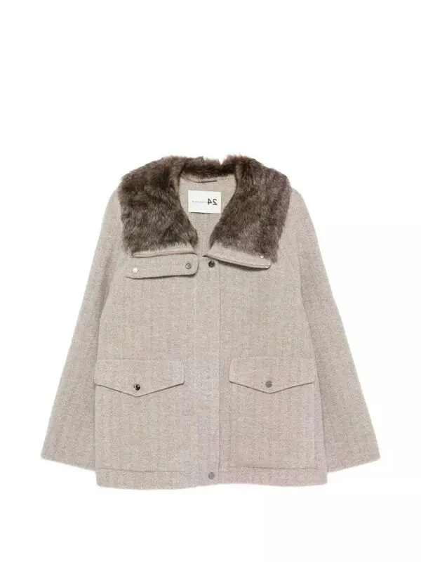 MANZONI 24 Herringbone-weave Jacket - Neutrals