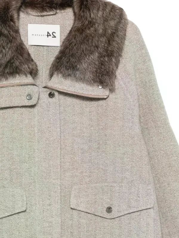 MANZONI 24 Herringbone-weave Jacket