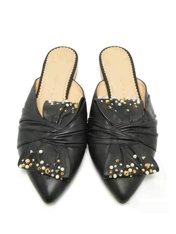 CHARLOTTE OLYMPIA Spike-embellished Knotted Mules