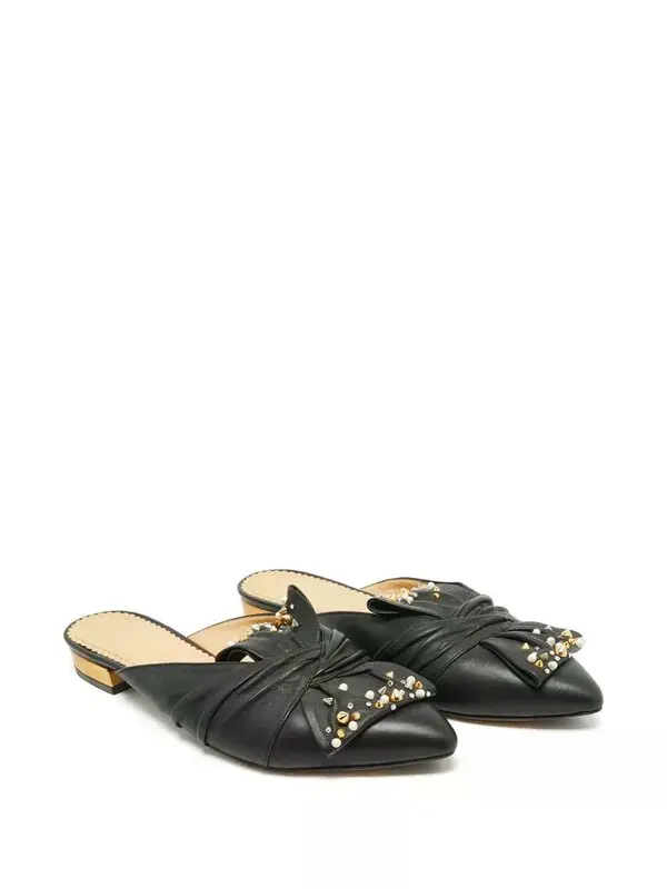 CHARLOTTE OLYMPIA Spike-embellished Knotted Mules