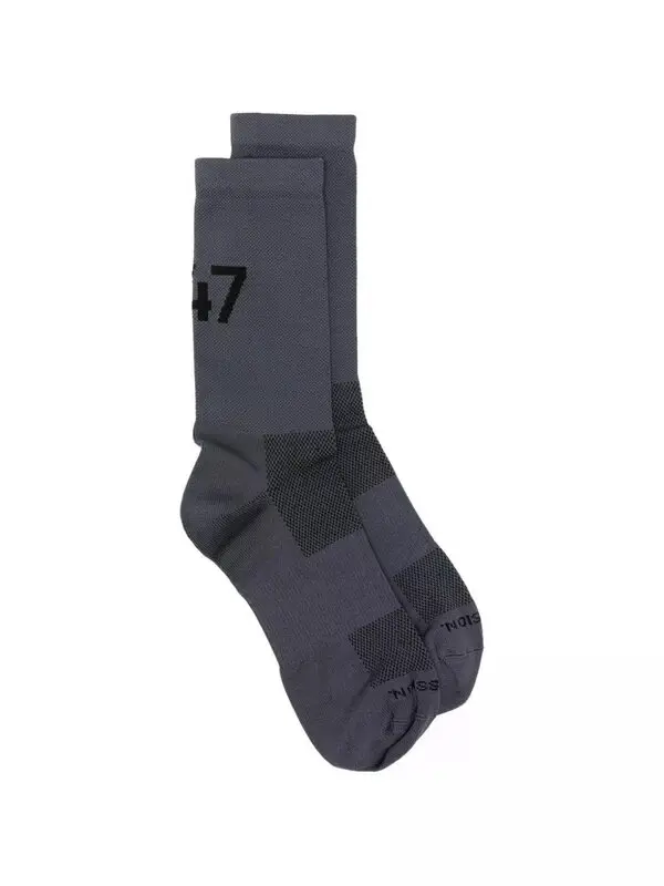 REPRESENT Logo Intarsia Mesh Panel Socks - Grey