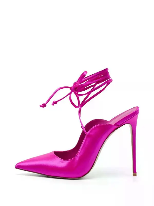 LE SILLA Satin Pointed Toe Stiletto Pumps - Pink