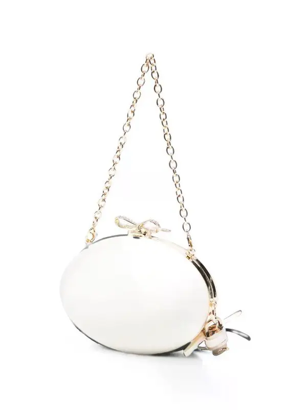 SELF-PORTRAIT Bow-detail Oval Clutch Bag
