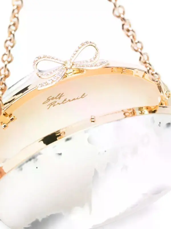 SELF-PORTRAIT Bow-detail Oval Clutch Bag