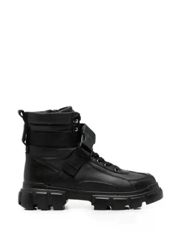 SERGIO MORETTI FIRENZE Buckle-fastening Panelled Ankle Boots - Black