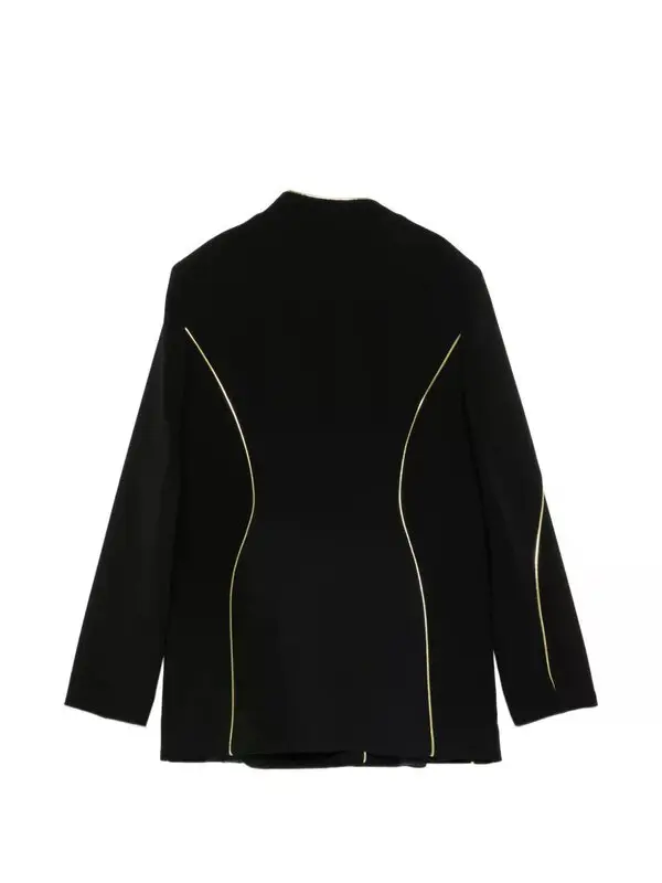 Marina Rinaldi Pietre Piped-trim Collarless Blazer